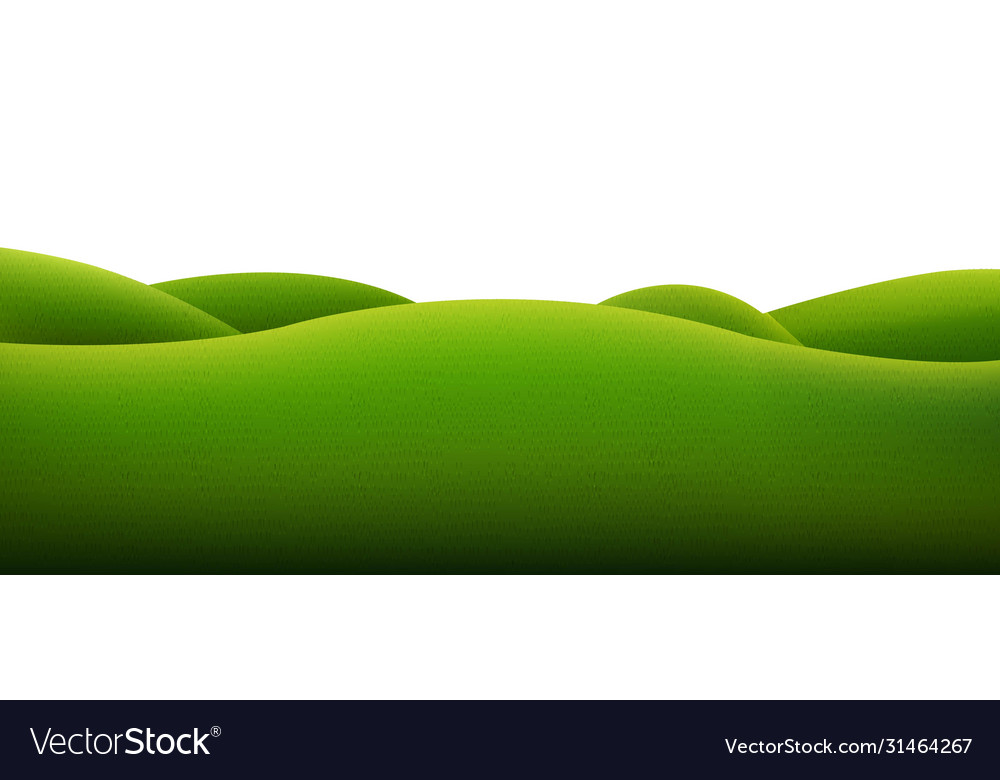 Green landscape isolated white background Vector Image