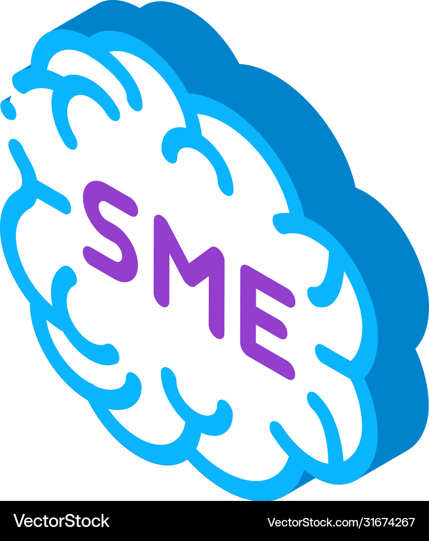 Human brain sme business isometric icon Royalty Free Vector