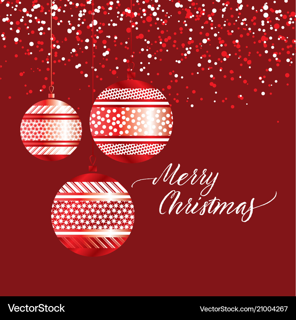 Luxury red xmas bubbles with gold decor Royalty Free Vector