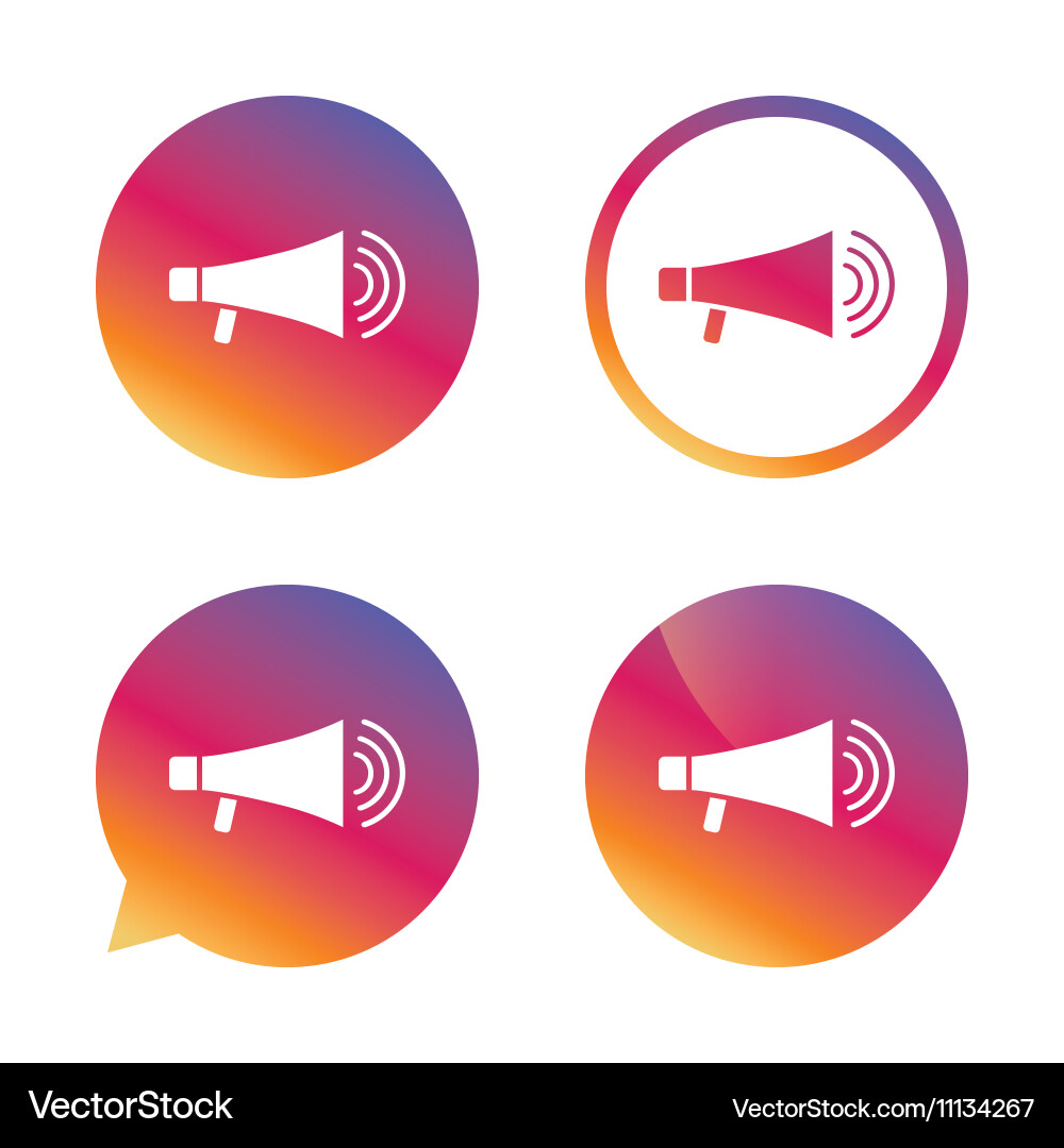 Megaphone sign icon loudspeaker symbol Royalty Free Vector