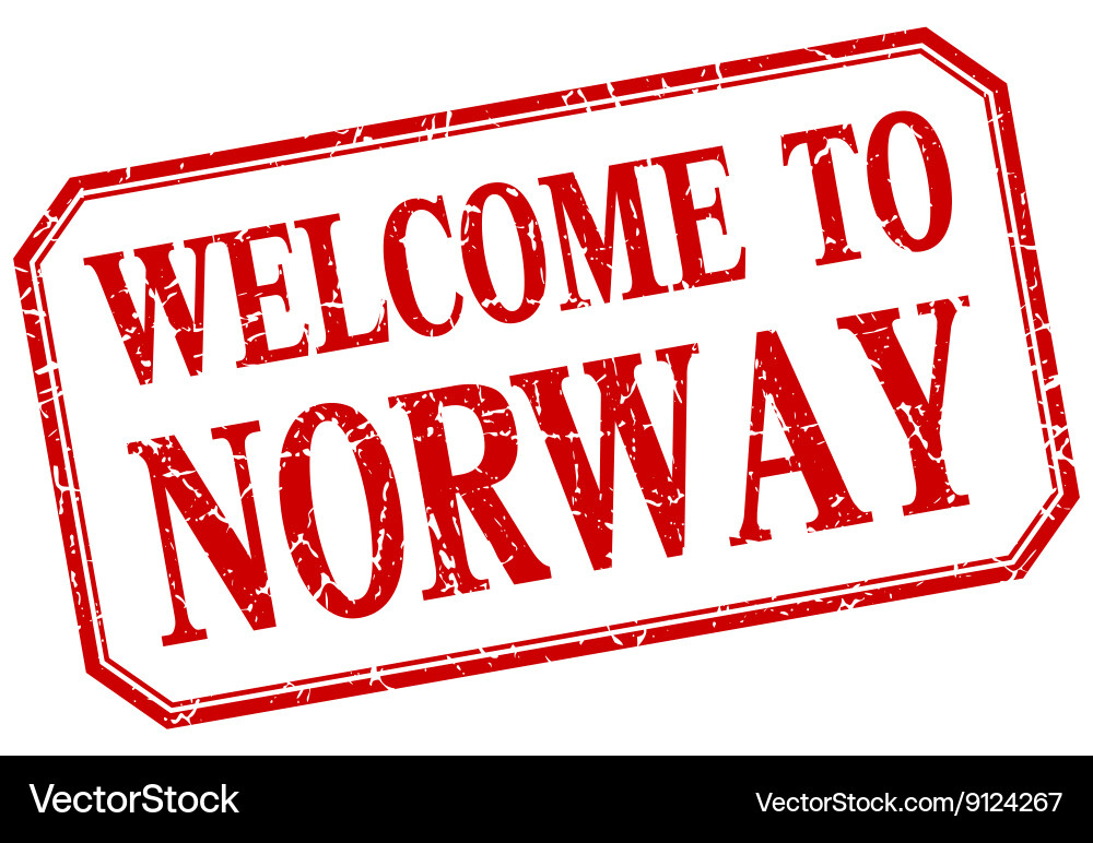 Norway - welcome red vintage isolated label Vector Image