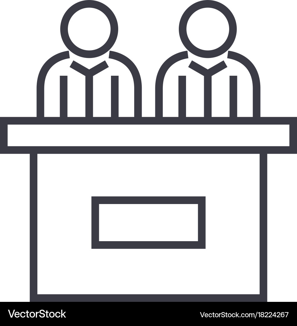 Receptionist desk linear icon sign symbol Vector Image