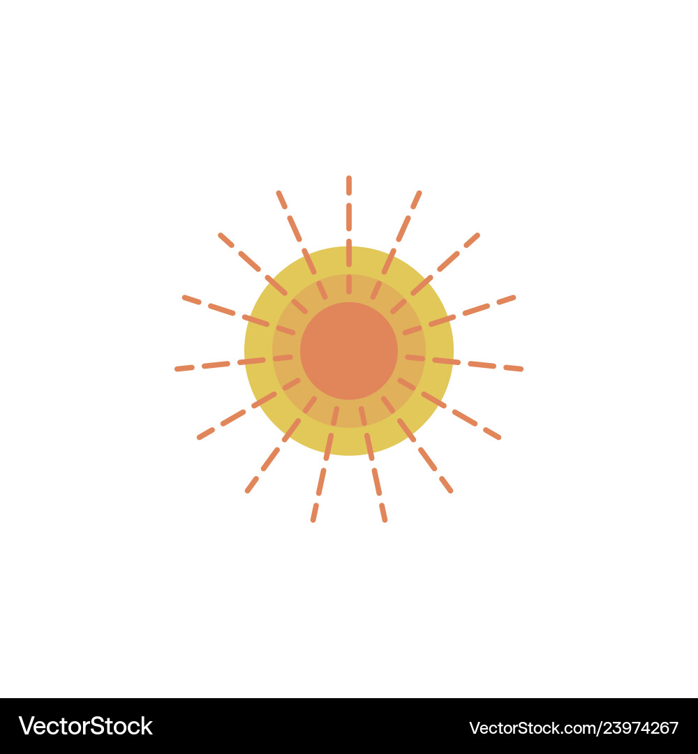 Sun colored icon element of space signs Royalty Free Vector