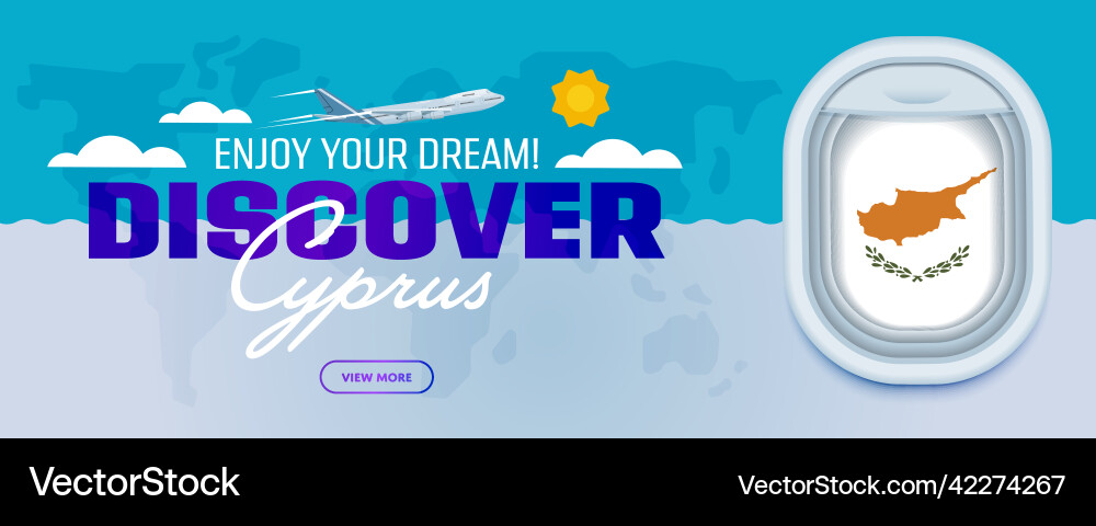 Traveling by plane flat design banner Royalty Free Vector