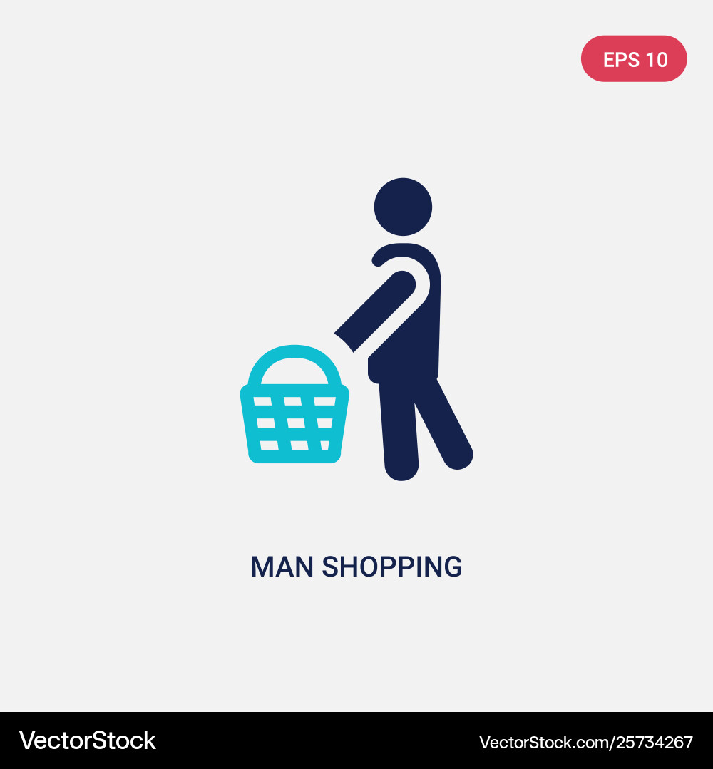Two color man shopping icon from behavior concept Vector Image