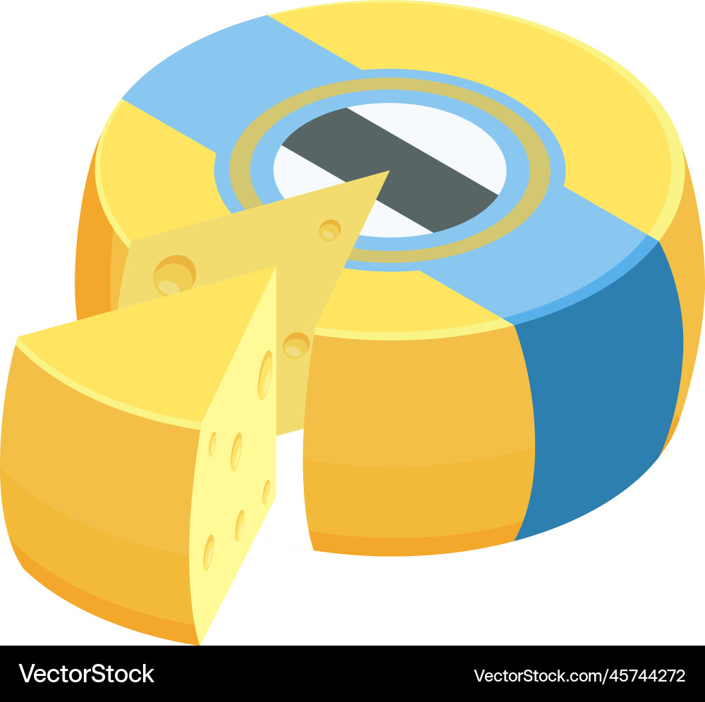 Cheese with slice composition Royalty Free Vector Image