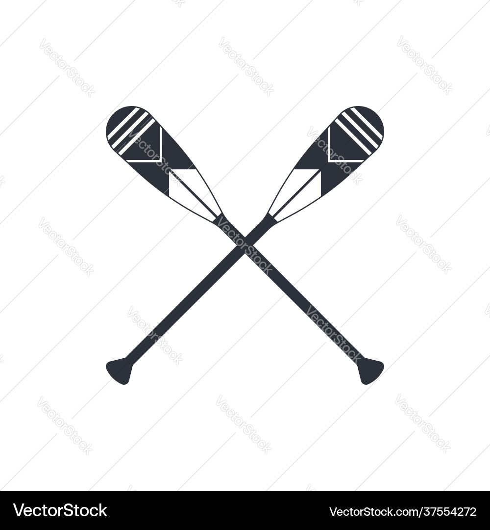 Crossed oar sign in flat style Royalty Free Vector Image