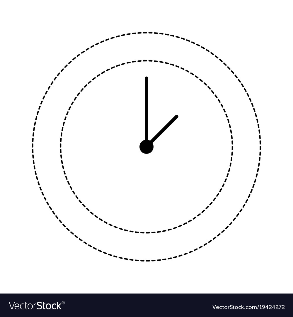 Dotted shape circle wall clock time object Vector Image