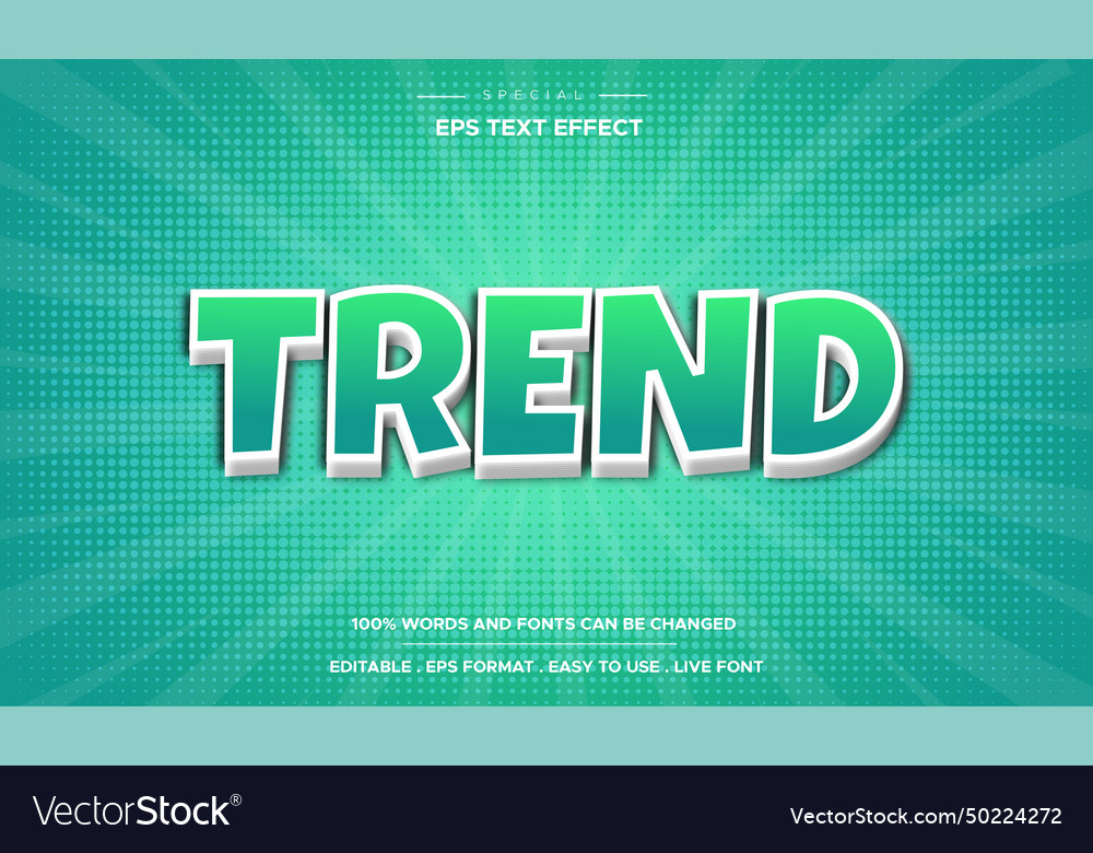 Editable text effect trend style Royalty Free Vector Image
