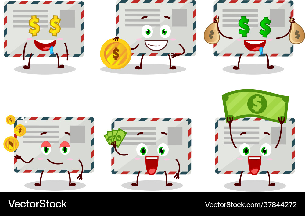 Envelope cartoon character with cute emoticon Vector Image