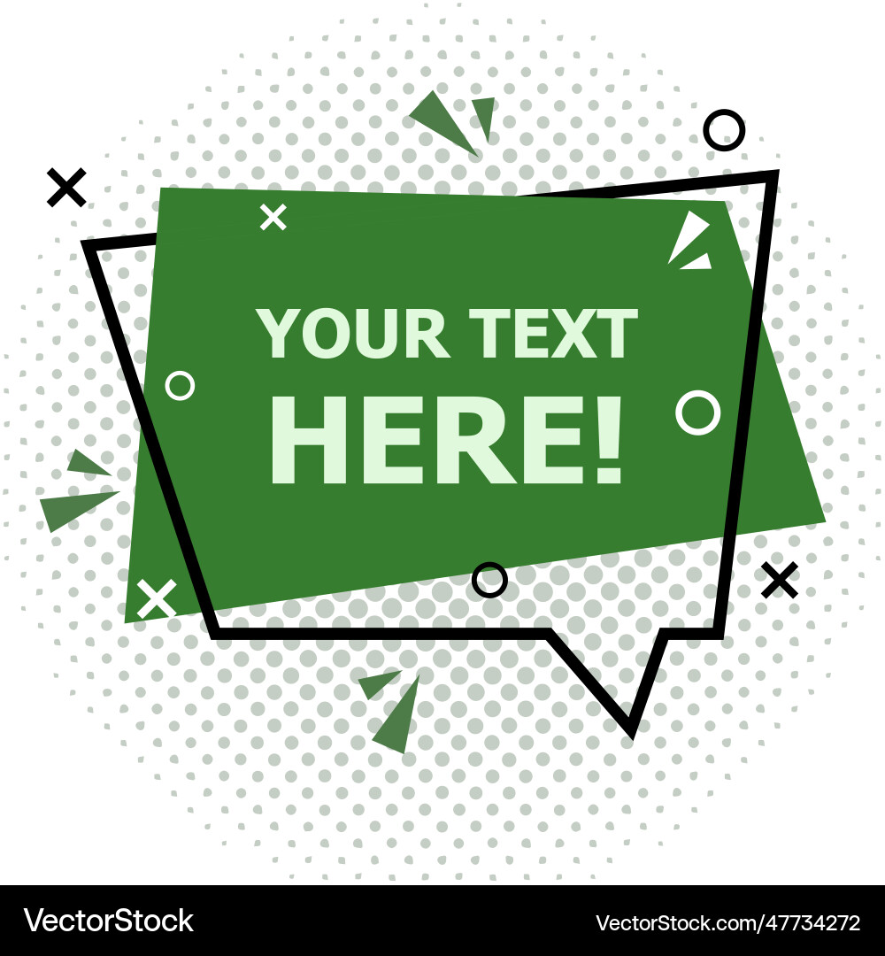 Green speech bubble banner design on white Vector Image