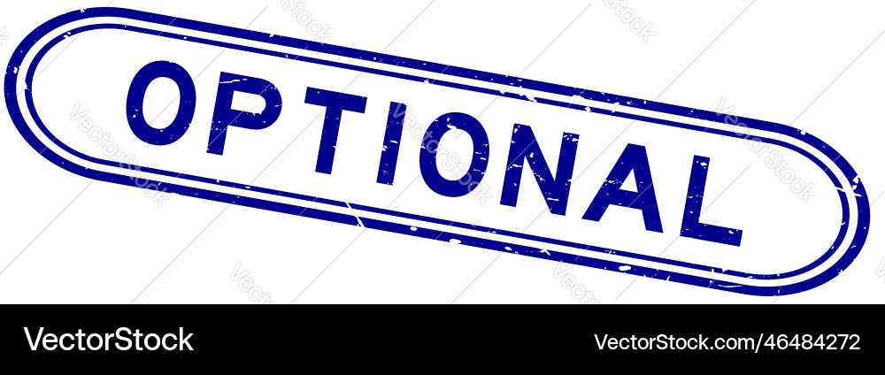 Grunge blue optional word rubber seal stamp Vector Image