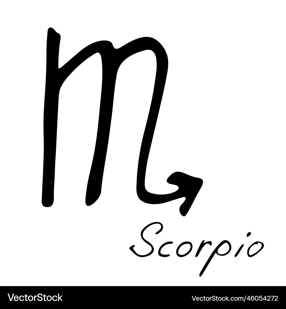Hand drawn scorpio zodiac sign Royalty Free Vector Image