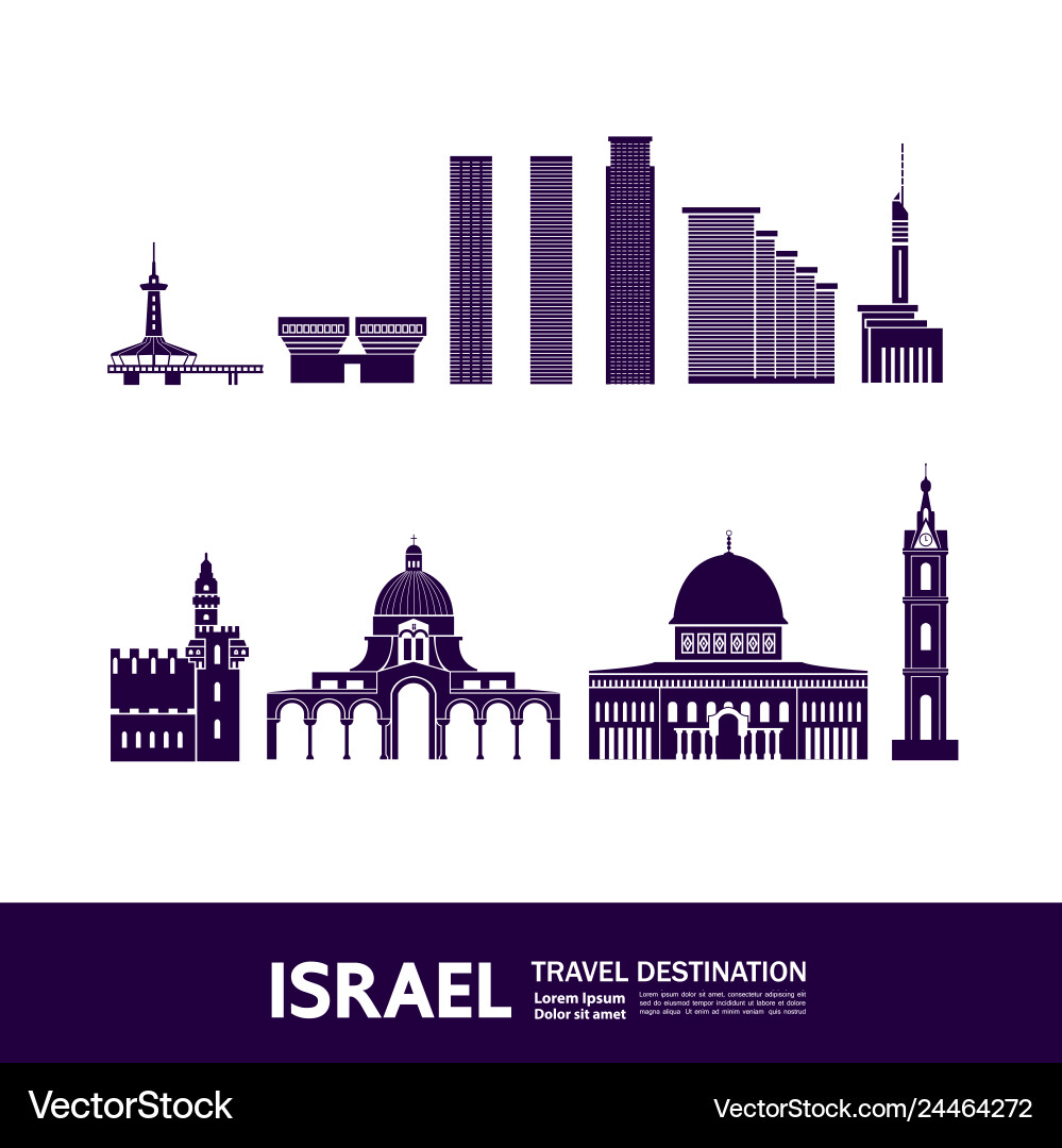 Israel travel destination Royalty Free Vector Image