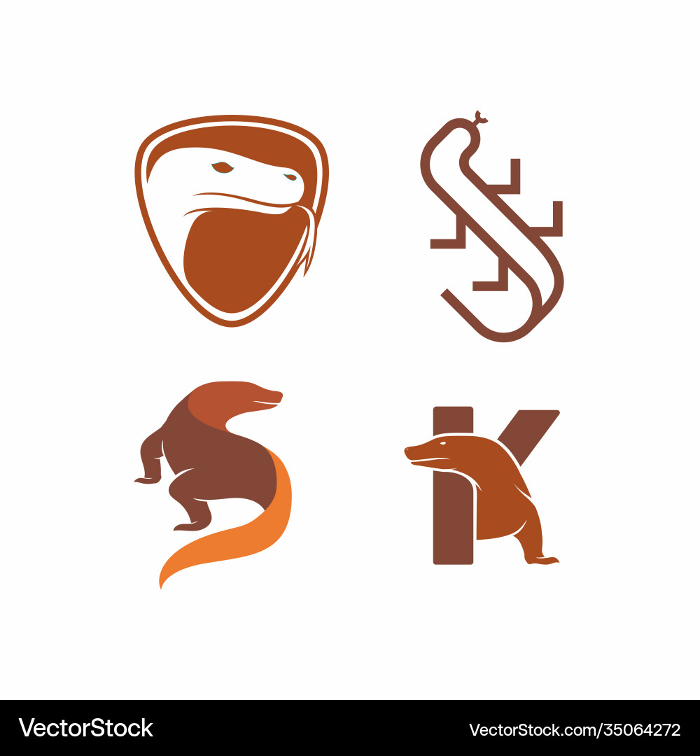 Komodo dragon animal logo design Royalty Free Vector Image