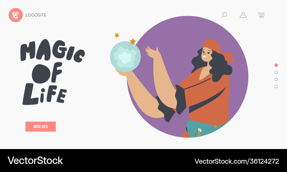 Magic life landing page template illusionist Vector Image