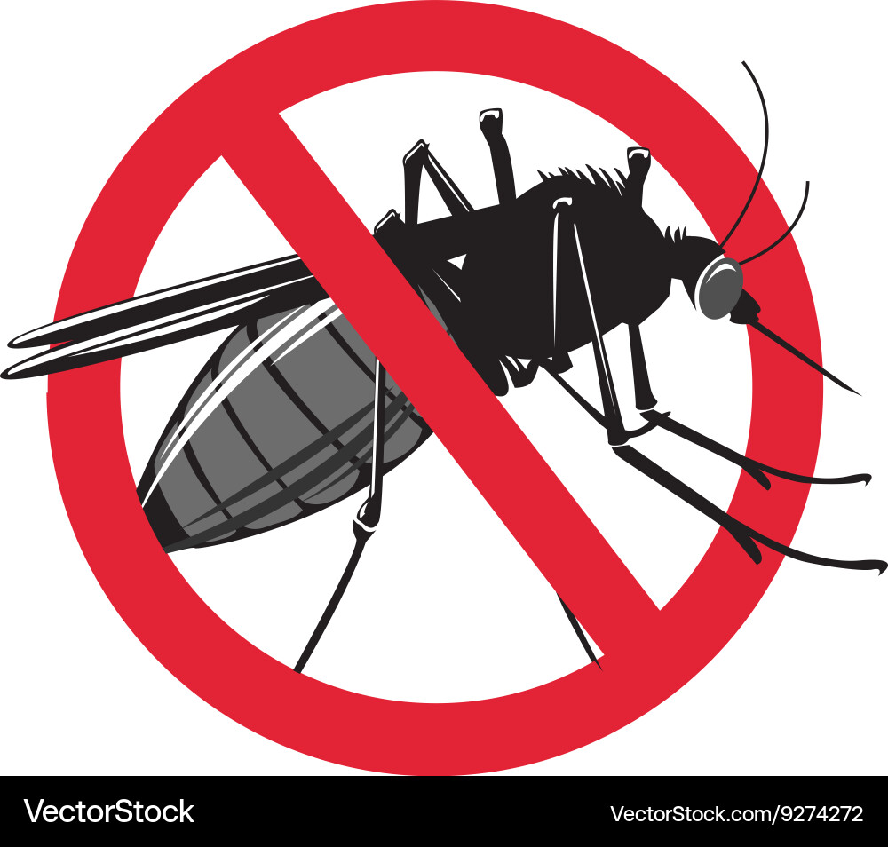 No mosquito sign isolated on white background Vector Image