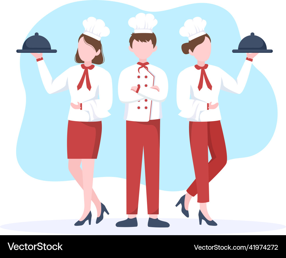 Professional chef cartoon character cooking Vector Image