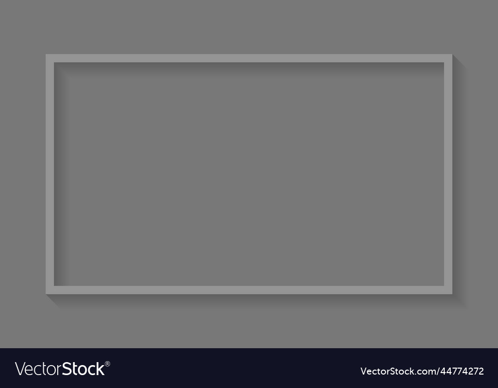 Rectangle frame on gray background Royalty Free Vector Image