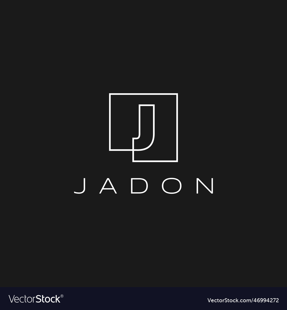 Square j letter initial lettermark continuous Vector Image