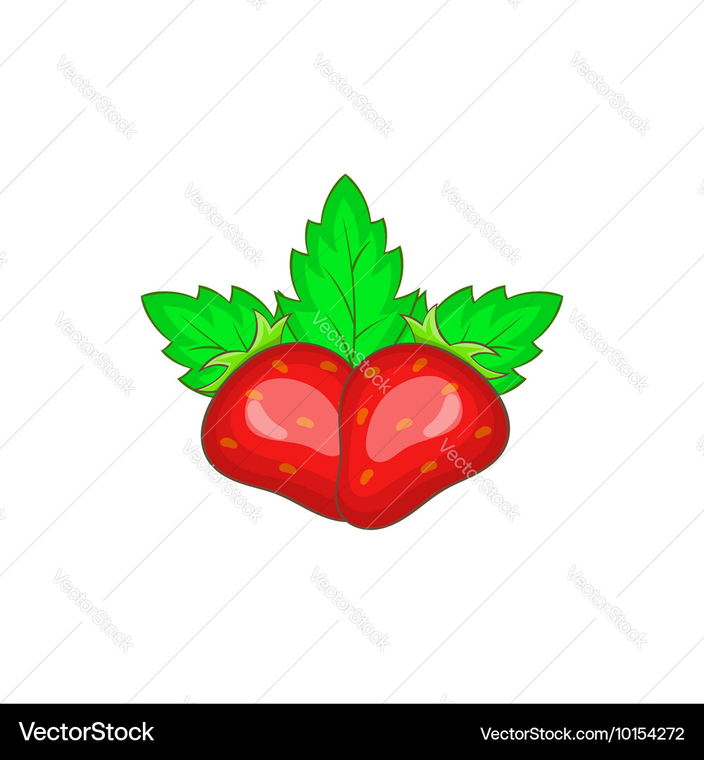 Strawberry icon in cartoon style Royalty Free Vector Image