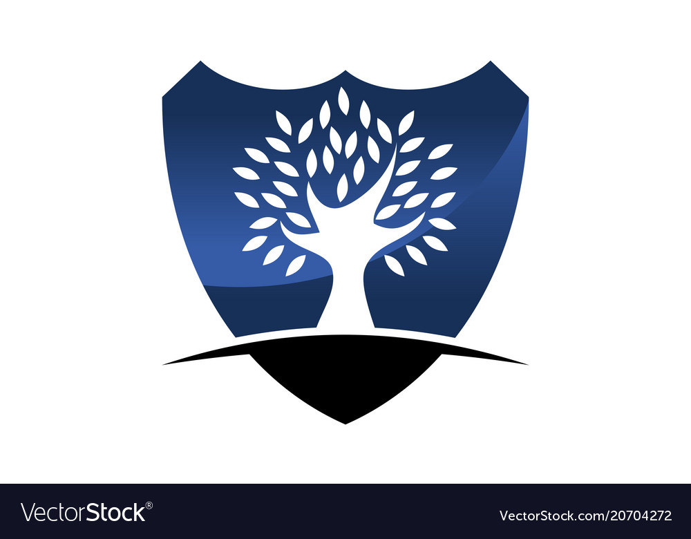 Tree shield Royalty Free Vector Image - VectorStock