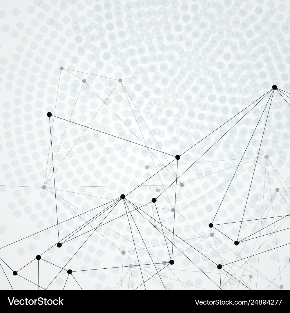 Actual network connections with dots and lines Vector Image