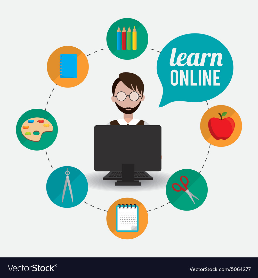 Elearning digital design Royalty Free Vector Image
