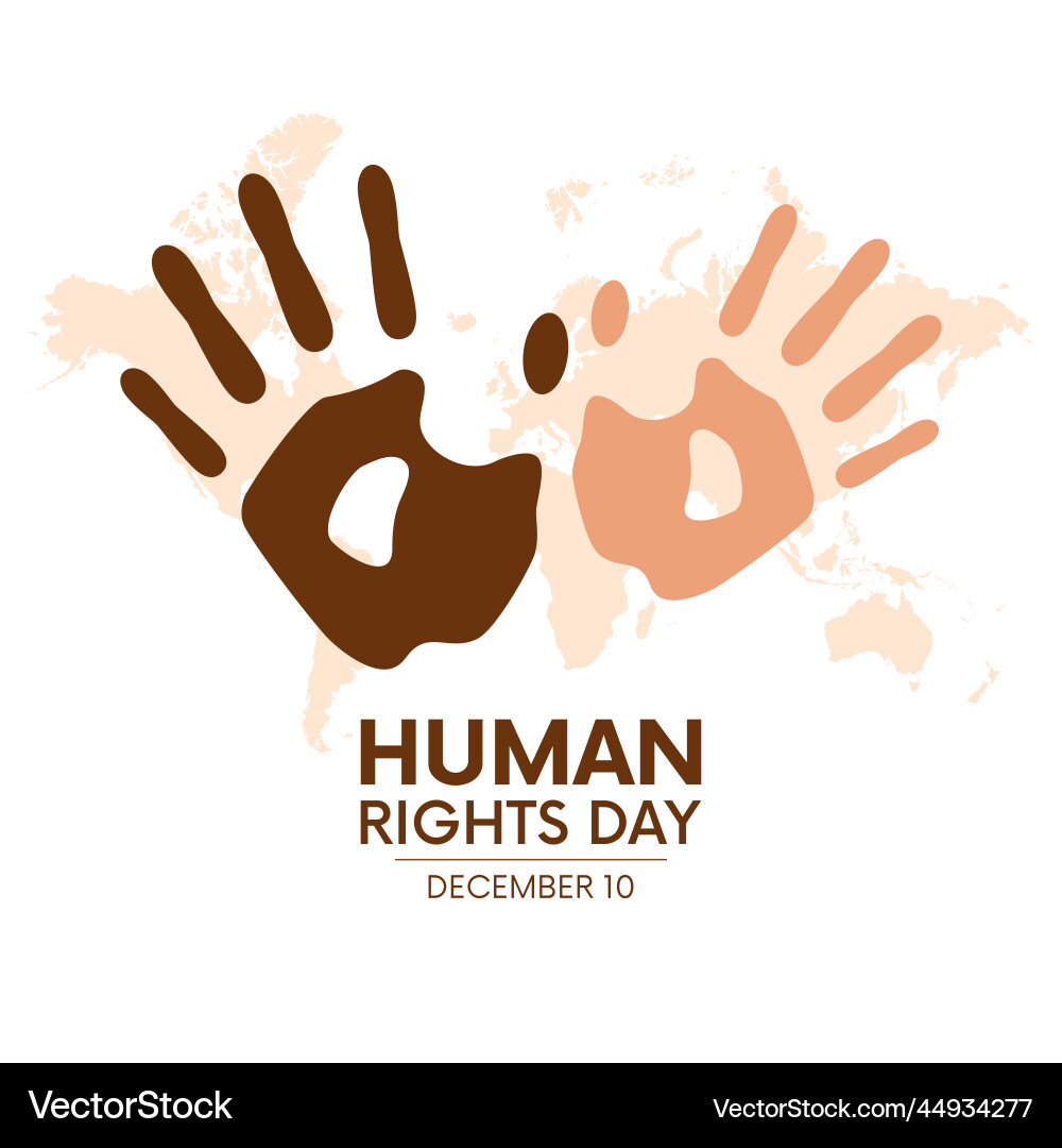 Human rights day poster with handprint icon Vector Image