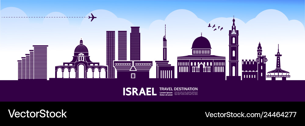Israel travel destination Royalty Free Vector Image