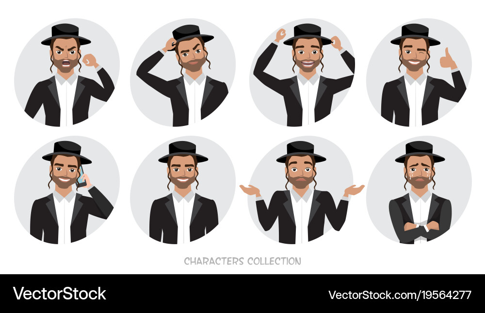 Jew character isolated on white background Vector Image