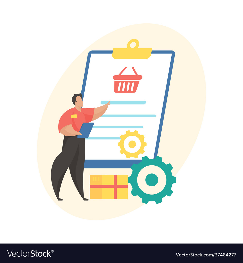 Order processing flat mobile Royalty Free Vector Image