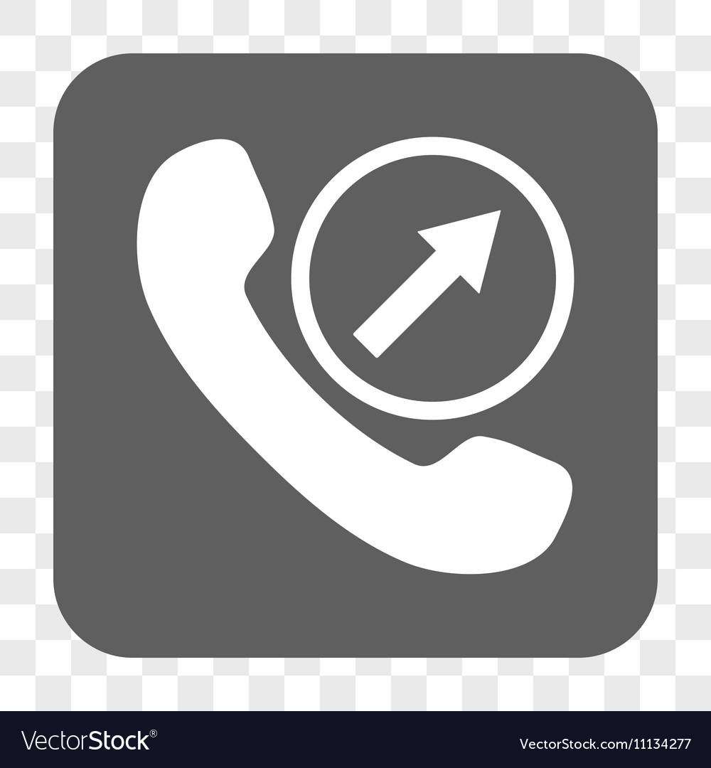 Outgoing call rounded square button Royalty Free Vector