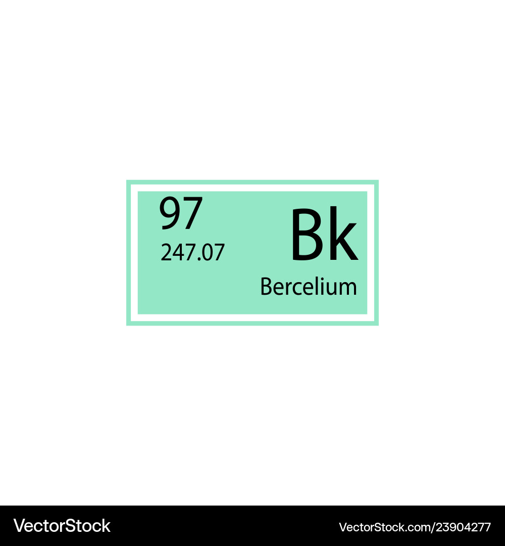 Periodic table element bercelium icon Royalty Free Vector