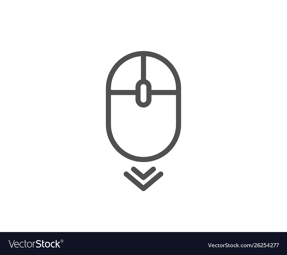 Scroll down mouse line icon scrolling screen sign Vector Image Scroll down mouse line icon scrolling screen sign Vector Image