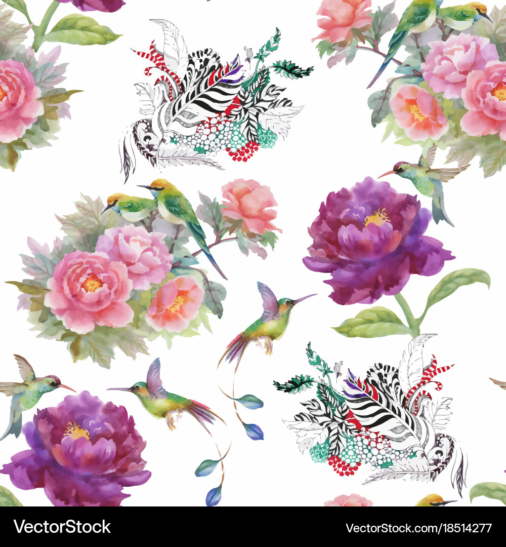 Watercolor hand drawn seamless pattern Royalty Free Vector