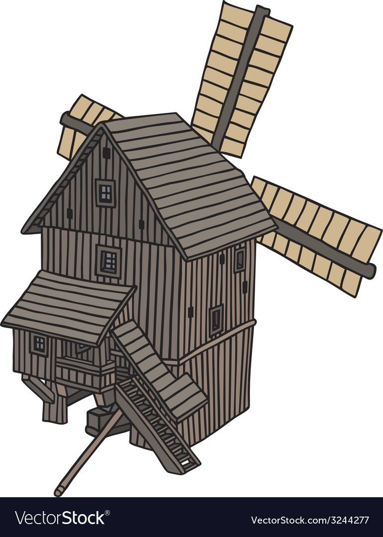 Windmill Royalty Free Vector Image - VectorStock