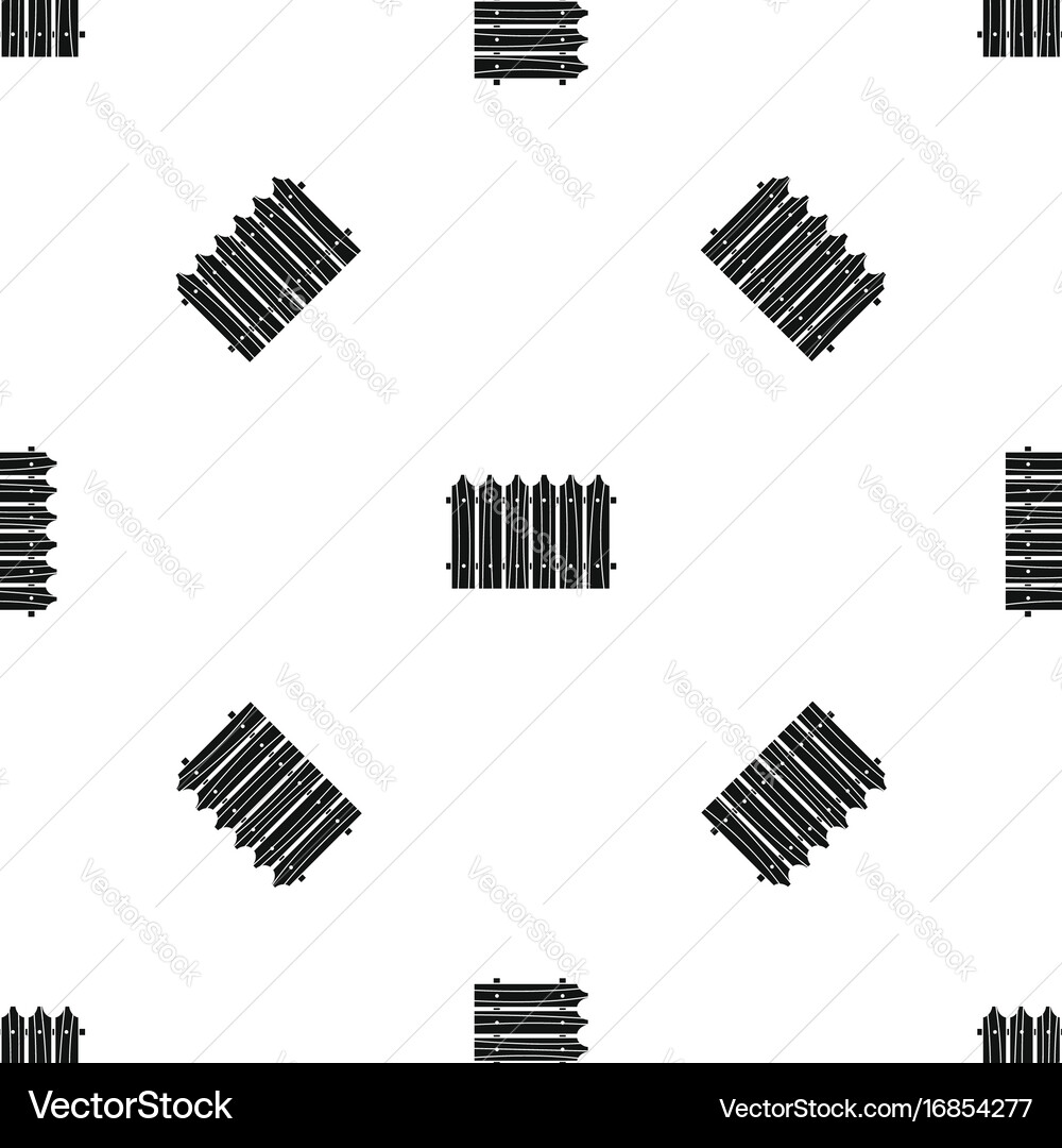 Wooden fence pattern seamless black Royalty Free Vector