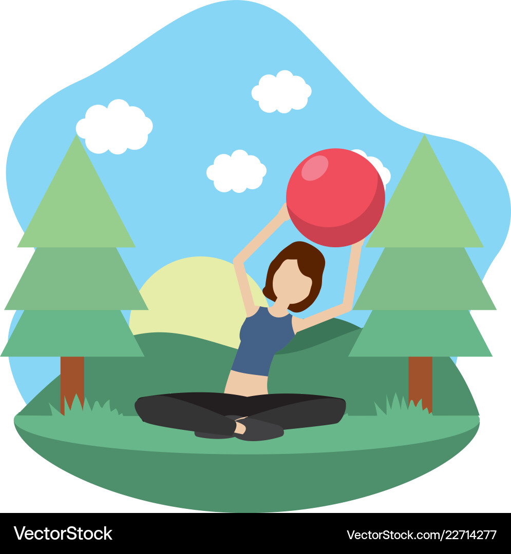 Young woman exercising cartoon Royalty Free Vector Image