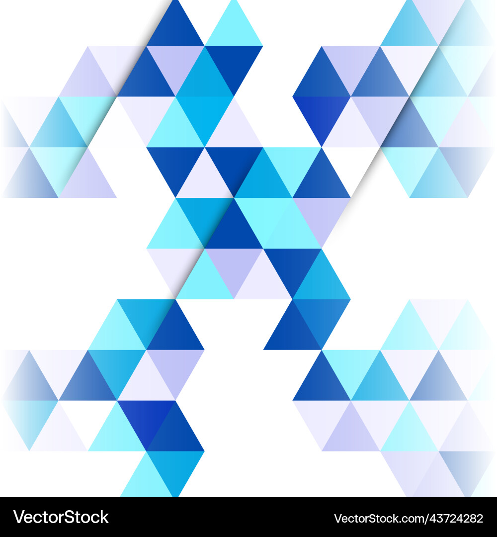 Abstract geometric background of blue triangles Vector Image