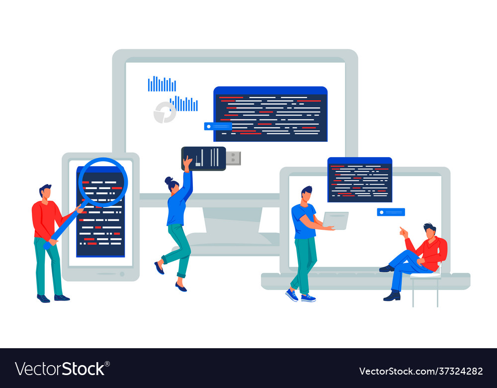 Adaptive app development and programming banner Vector Image