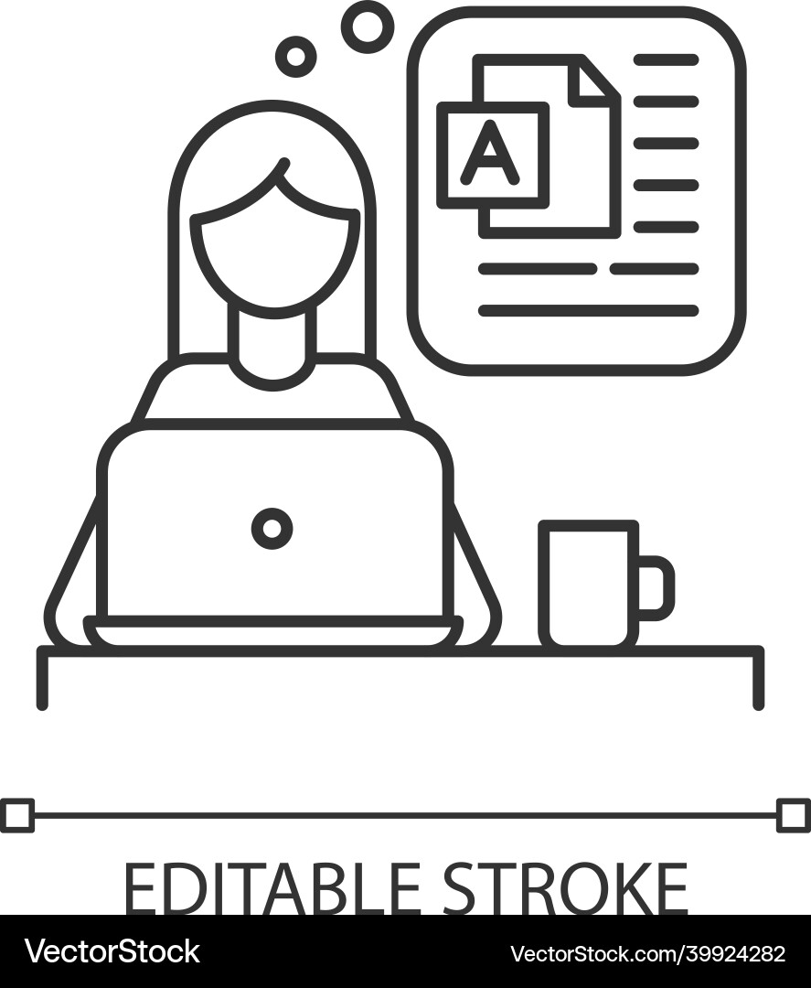 Blog writing pixel perfect linear icon social Vector Image