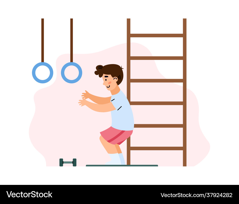 Child training at home or doing morning exercises Vector Image