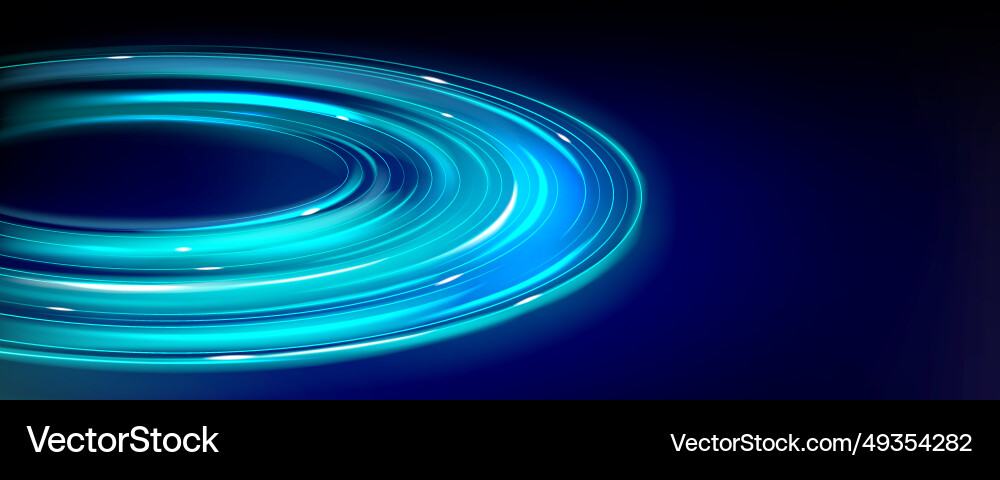 Circle flare neon light effect of planet ring Vector Image