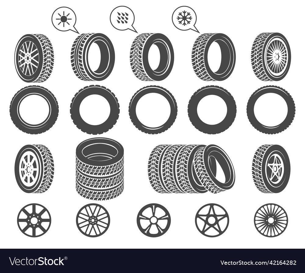 Fix tire icons Royalty Free Vector Image - VectorStock Fix tire icons Royalty Free Vector Image - VectorStock
