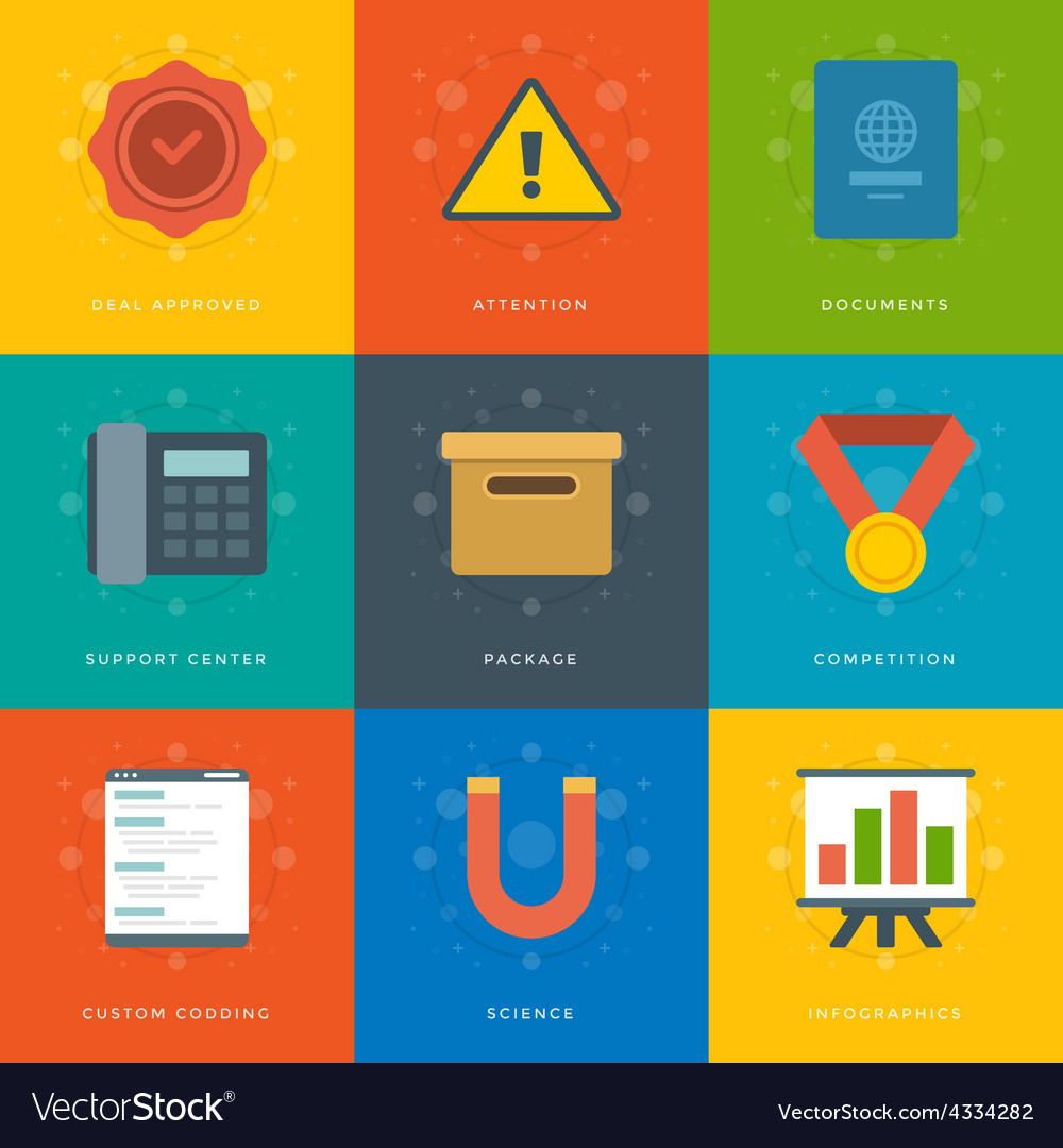 Flat design icons Royalty Free Vector Image - VectorStock