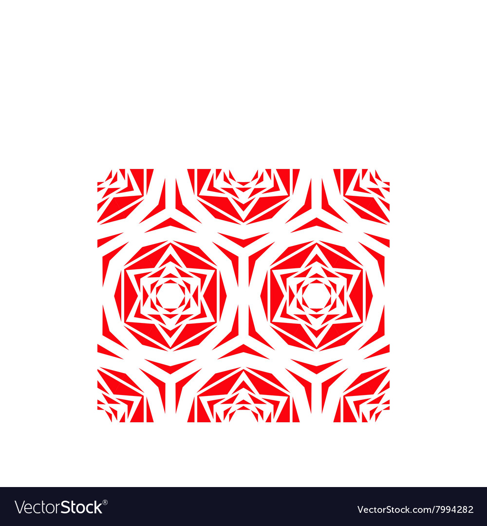 Geometric red rose tile pattern Royalty Free Vector Image