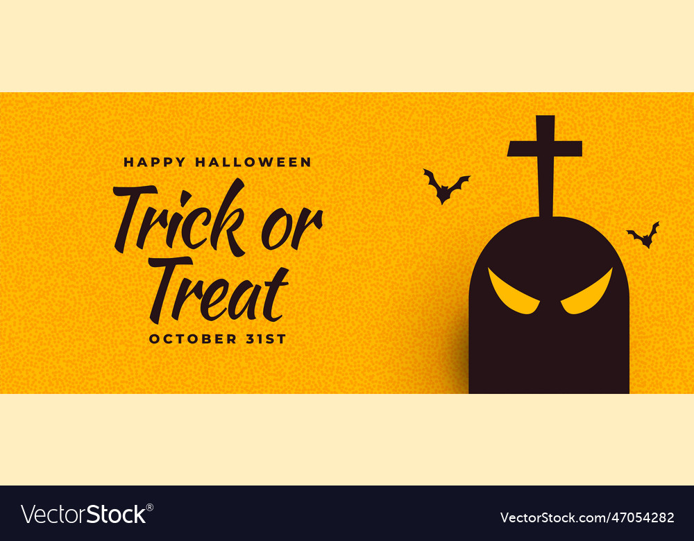 Halloween banner with ghost and scary bats Vector Image