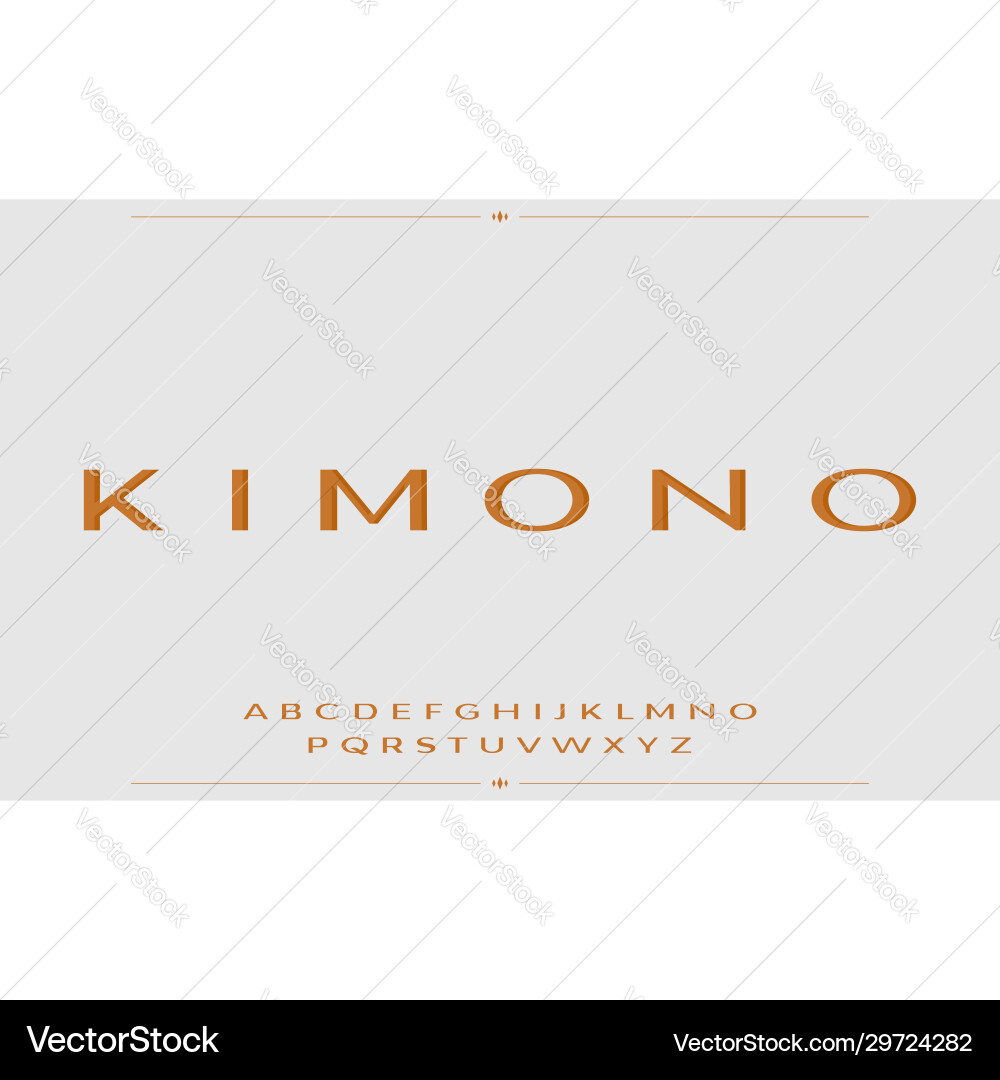 Kimono luxury font Royalty Free Vector Image - VectorStock