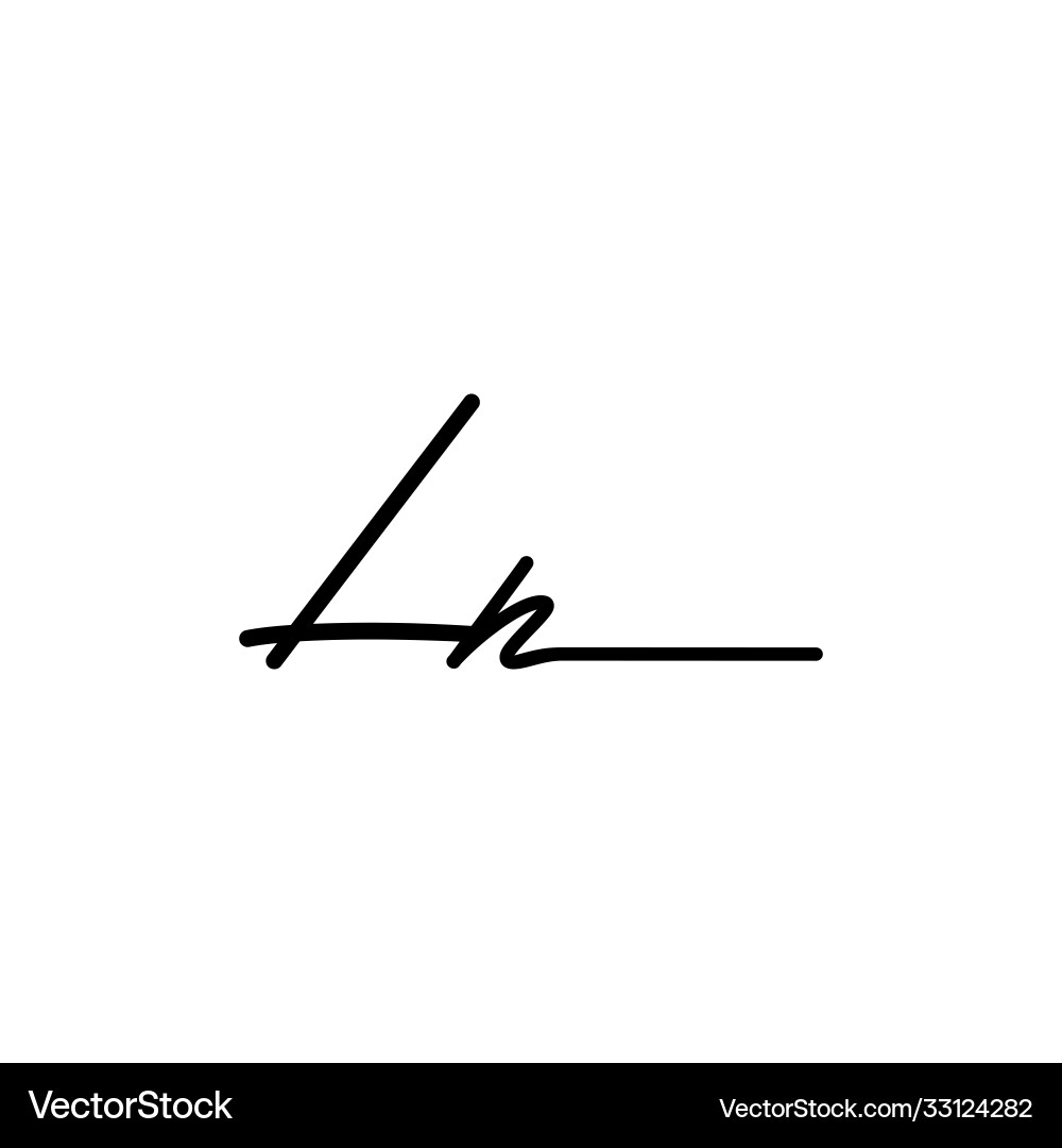 Letter lh signature logo template Royalty Free Vector Image